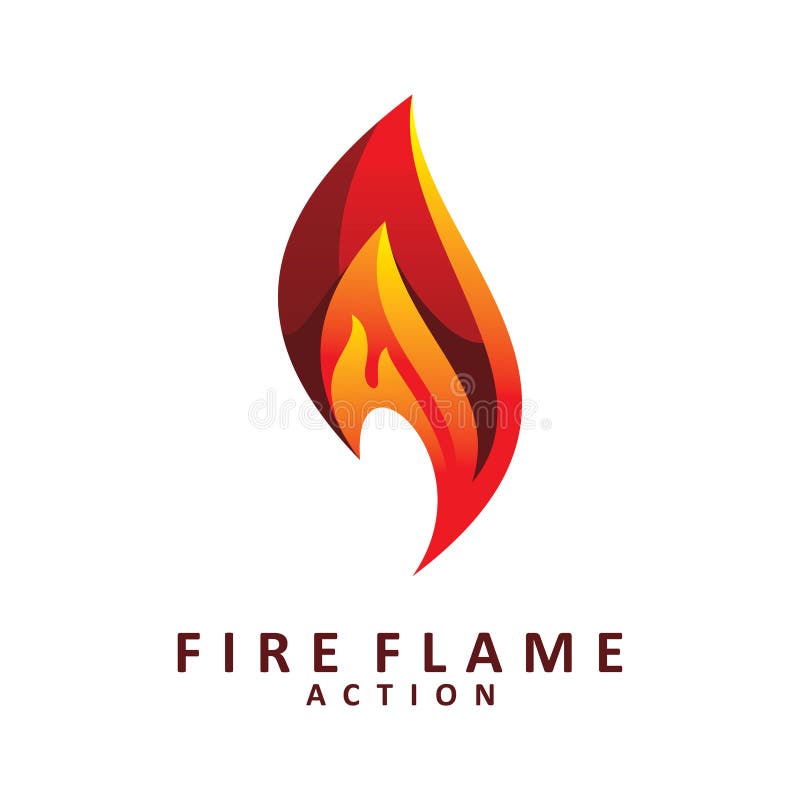 Unique Fire Flame Color Shape Logo Design Stock Vector - Illustration ...