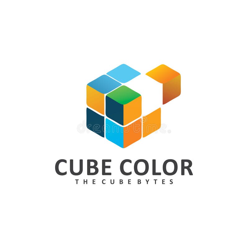 Full Color Cube Box Logo Design Stock Vector - Illustration of design ...