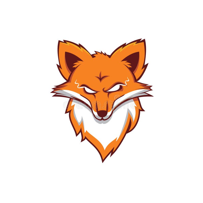 Fox Head Mascot Logo Vector Illustration, with a Wise Eye Look Stock ...