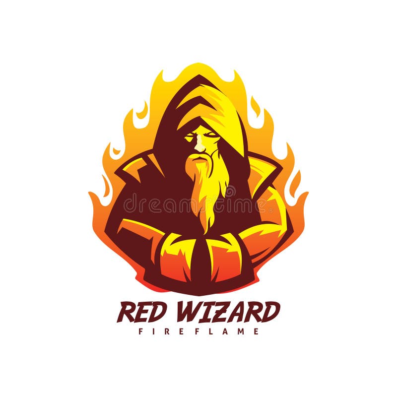 Red wizard logo design stock vector. Illustration of elegant - 237582541