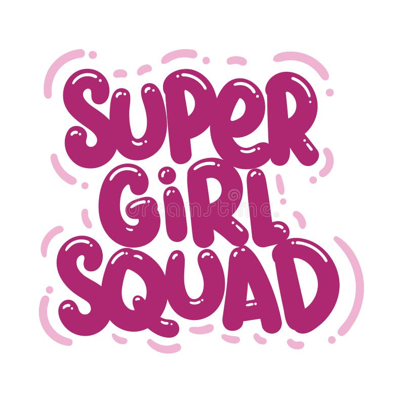 Super Girl Squad Quote Text Typography Design Graphic Vector ...