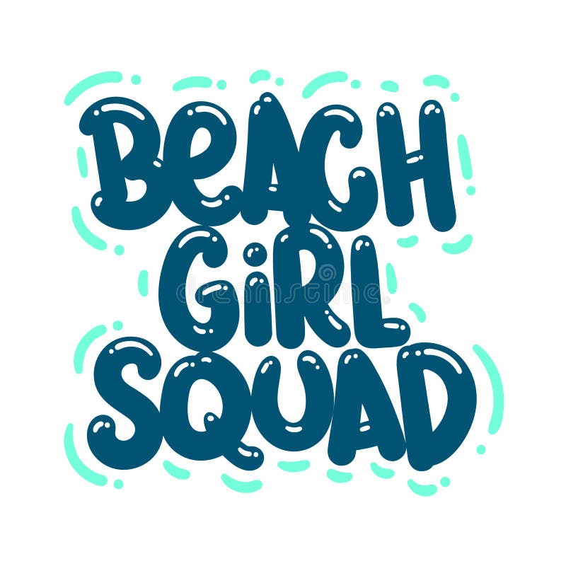 Beach Girl Squad Quote Text Typography Design Graphic Vector ...