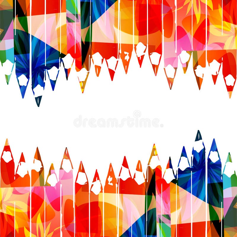 Colorful Colored Pencils Vector Illustration. Design for Creative ...