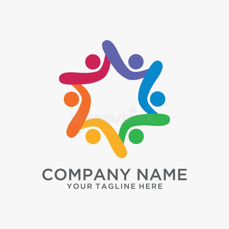 Team work logo design stock vector. Illustration of conference - 237773188