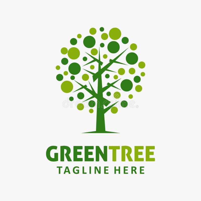 Geometric tree logo design stock vector. Illustration of leaves - 237774606