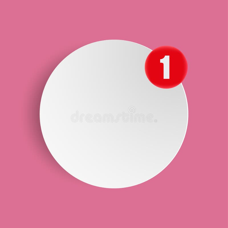 White Icon Template with Red Notification Circle. Stock Vector ...