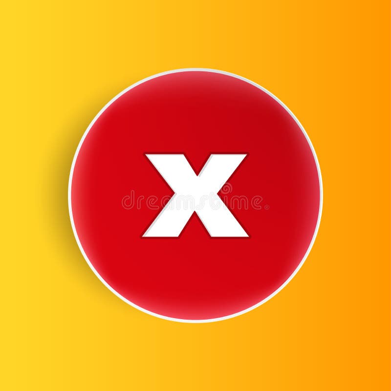 Red Button with Crossmark. 3d Style Vector Illustration Stock Vector ...