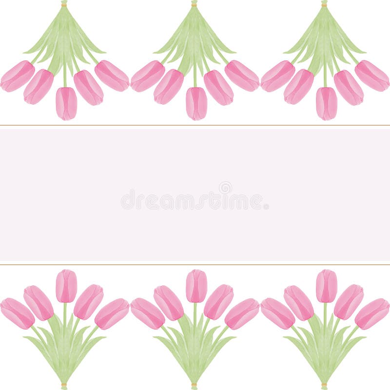 Wedding Invitation with Beautiful Yellow Watercolor Tulip Flower Stock ...