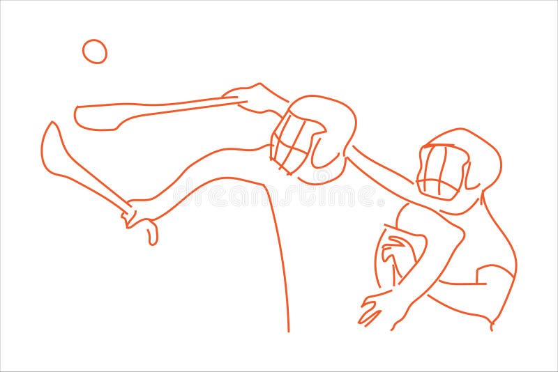 Hurling Line Art on White Background. Abstract Vector Hurling Symbol ...