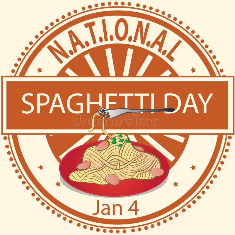 National Spaghetti Day Sign and Badge Vector Illustration Stock Vector ...