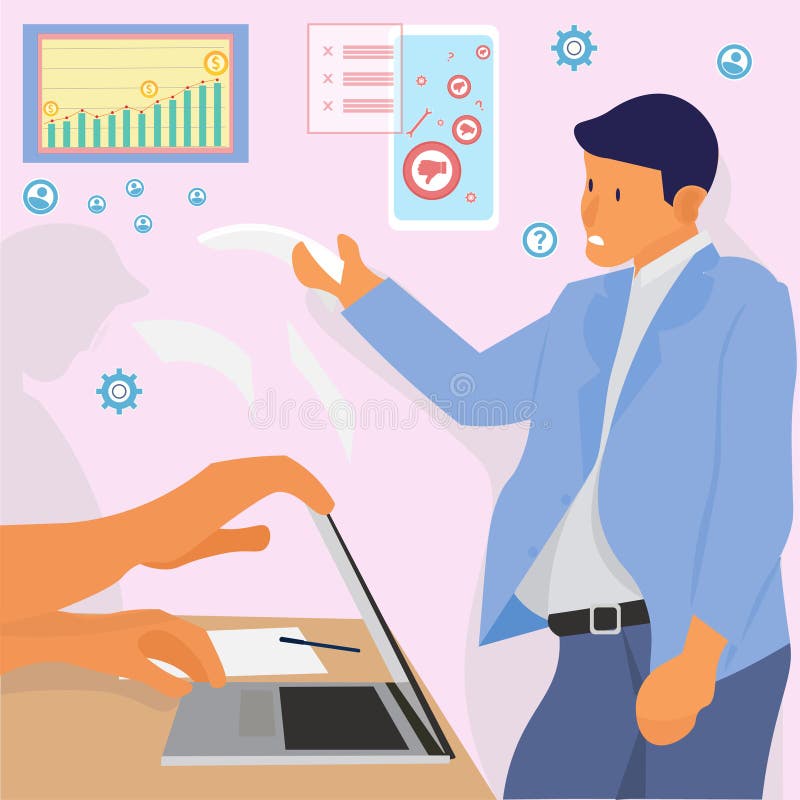 Vector Illustration of Office Situation Stock Vector - Illustration of ...