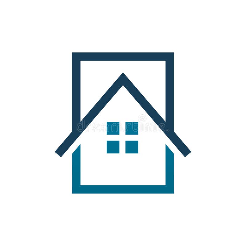 Square Line Blue Building Logo Design Stock Vector - Illustration of ...