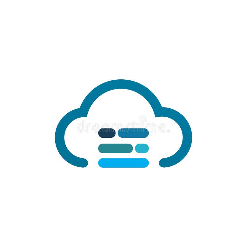 Blue Cloud Data Logo Design Stock Vector - Illustration of linear ...