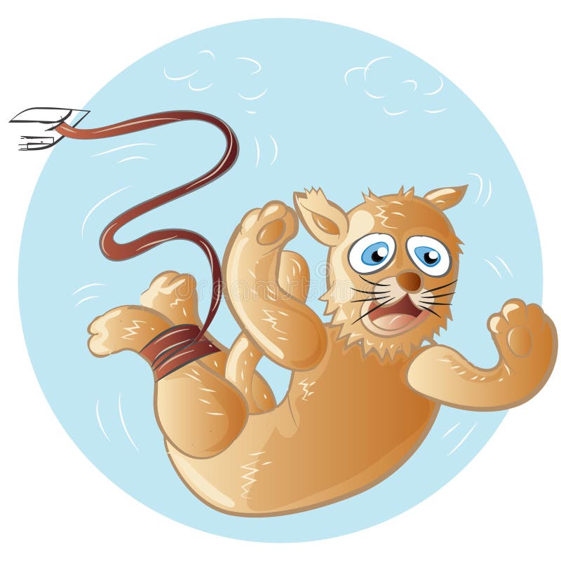 Bungee Jumping Cat Cartoon Character Vector Illustration Stock Vector ...