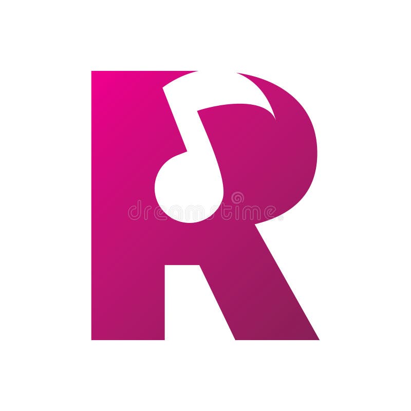 Initial R Letter Music Note Logo Design Stock Vector - Illustration of ...