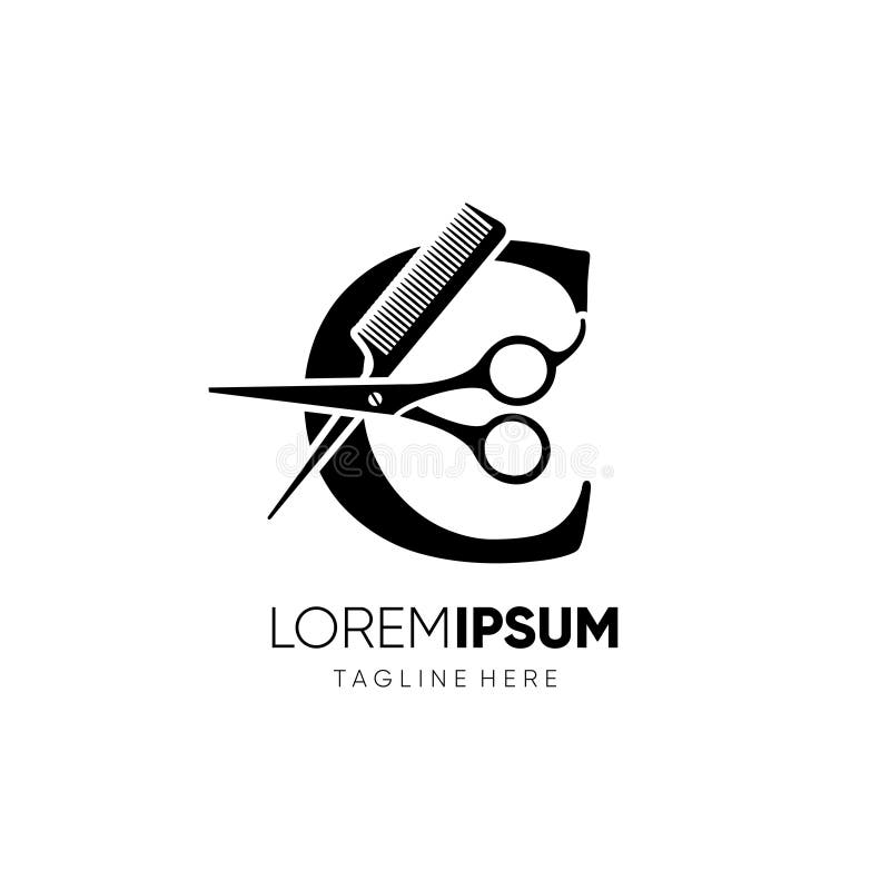 Letter C Scissors and Hair Comb Stylist Logo Design Vector Icon Graphic ...