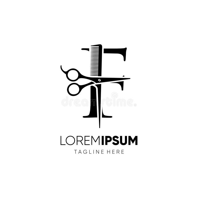 Letter F Scissors and Hair Comb Stylist Logo Design Vector Icon Graphic ...