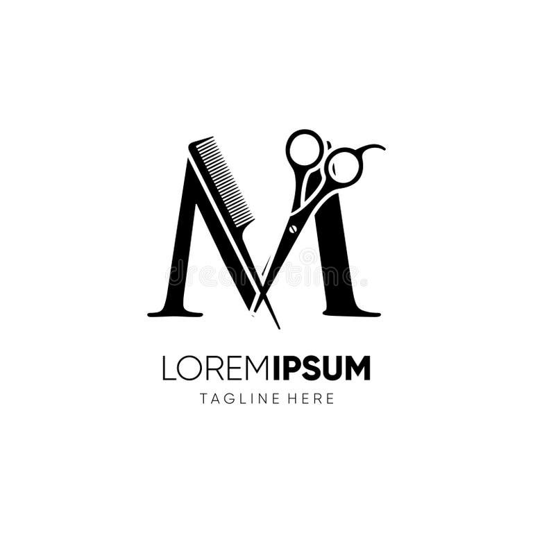 Letter M Scissors and Hair Comb Stylist Logo Design Vector Icon Graphic ...