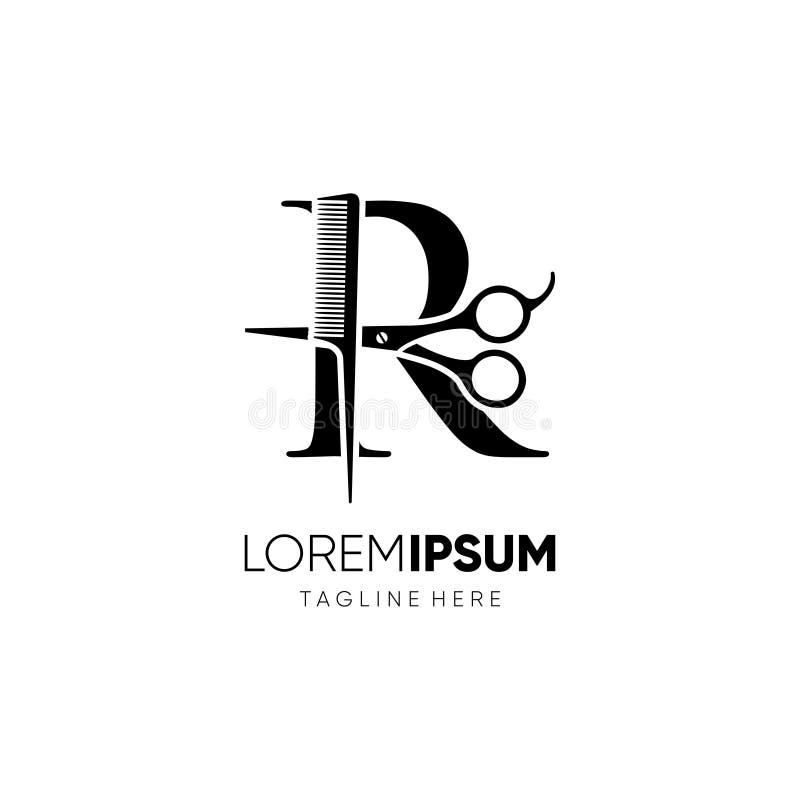 Letter R Scissors and Hair Comb Stylist Logo Design Vector Icon Graphic ...