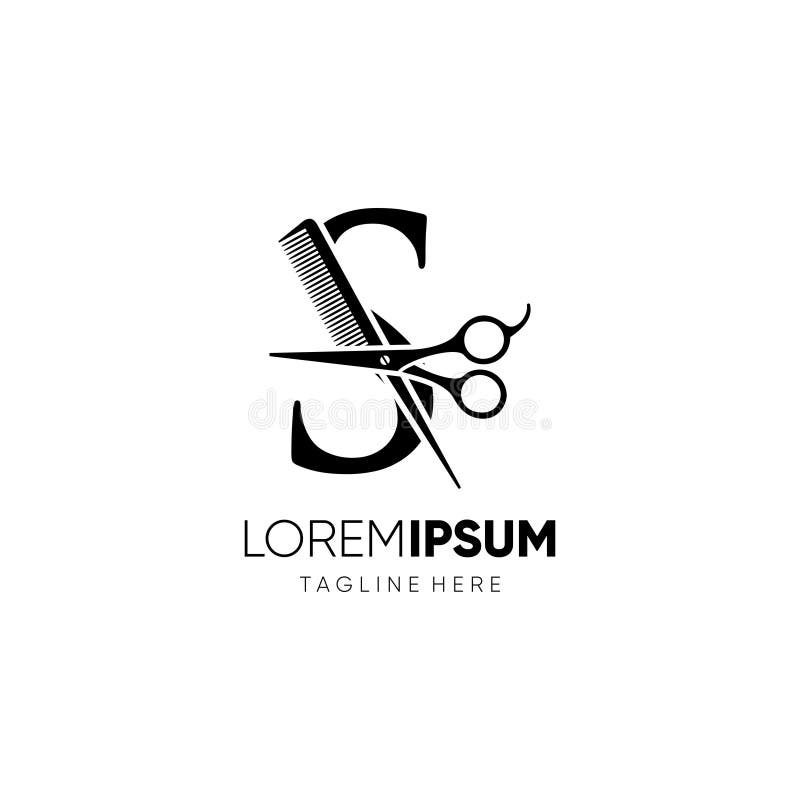 Letter S Scissors and Hair Comb Stylist Logo Design Vector Icon Graphic ...