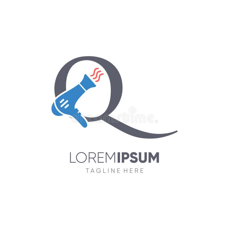 Letter Q Hair Dryer or Blower Logo Design Vector Icon Graphic Stock ...