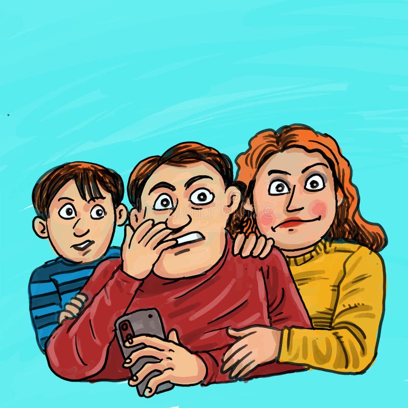 Family with a Kid Confused Emotion. Stock Vector - Illustration of eyes ...