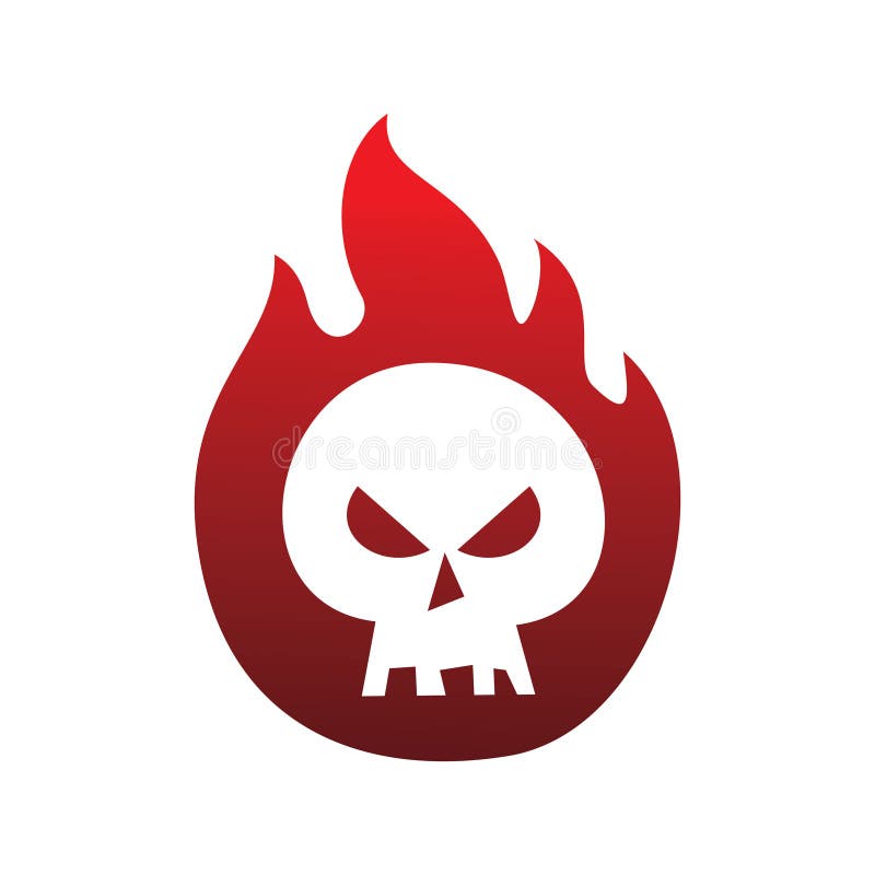 Fire Flame Skull Logo Design Stock Vector - Illustration of brand, logotype: 238226298