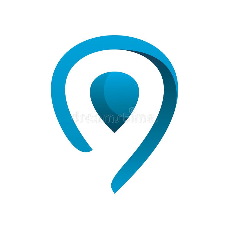 Blue pin point logo design stock vector. Illustration of modern - 238226346