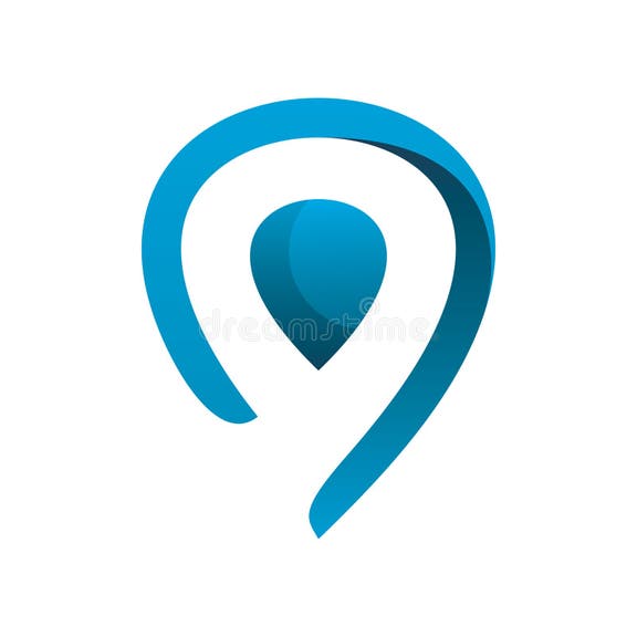 Blue pin point logo design stock vector. Illustration of modern - 238226346