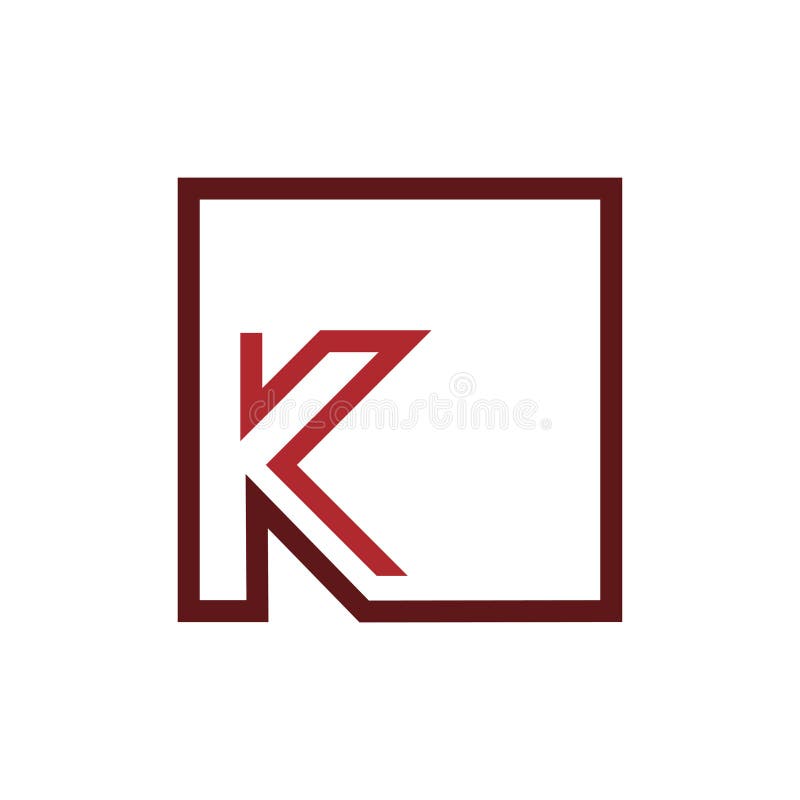 Square Initial K Letter Logo Design Stock Vector - Illustration of ...