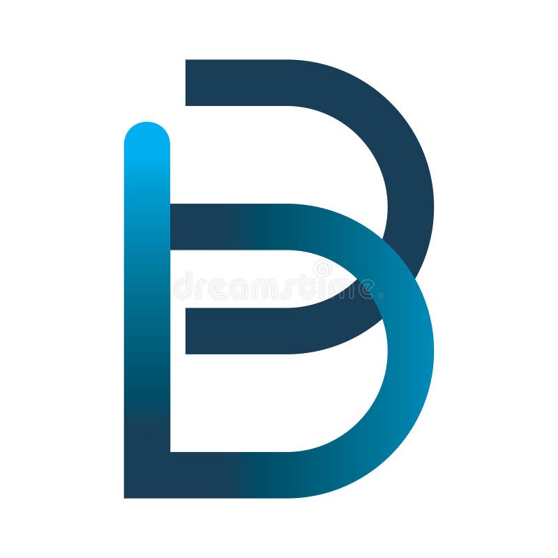Blue Color Initial B Letter Logo Design Stock Vector - Illustration of ...