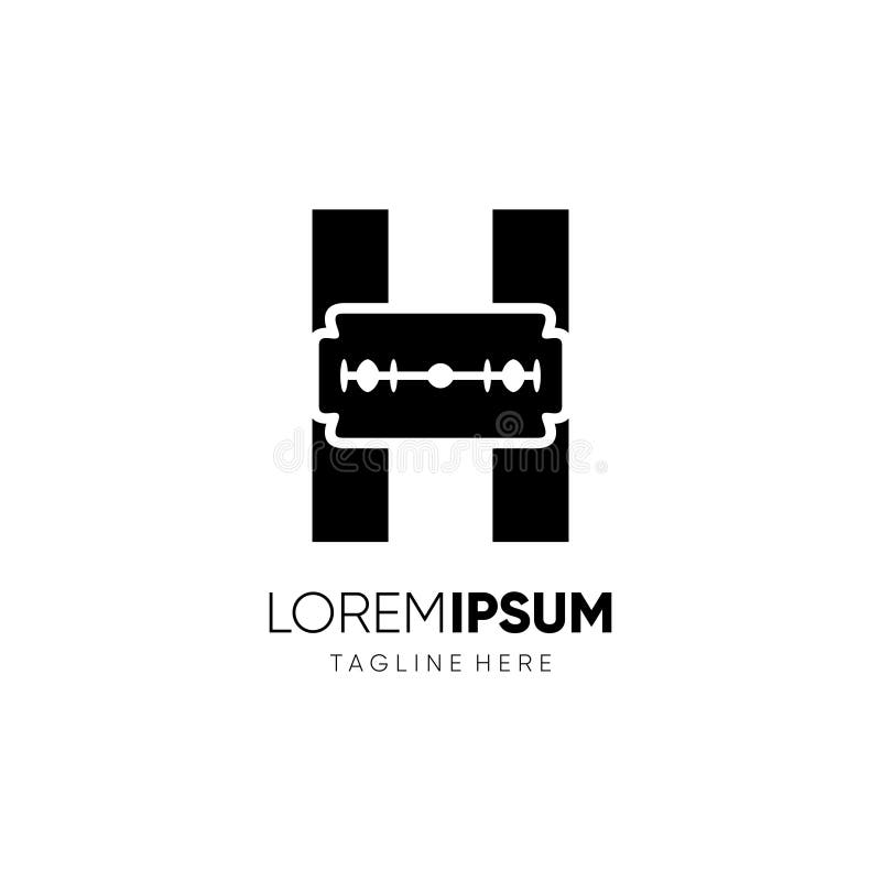 Letter H Razor Blade Logo Design Vector Icon Graphic Stock Vector ...