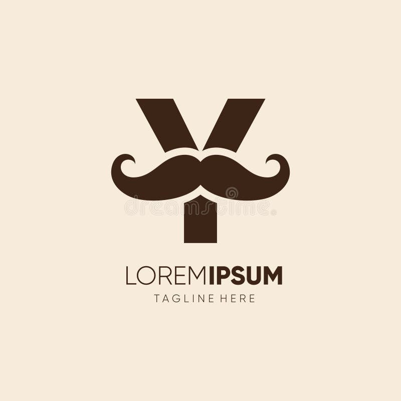 Initial Letter Y Mustache Logo Design Vector Icon Graphic Stock Vector ...