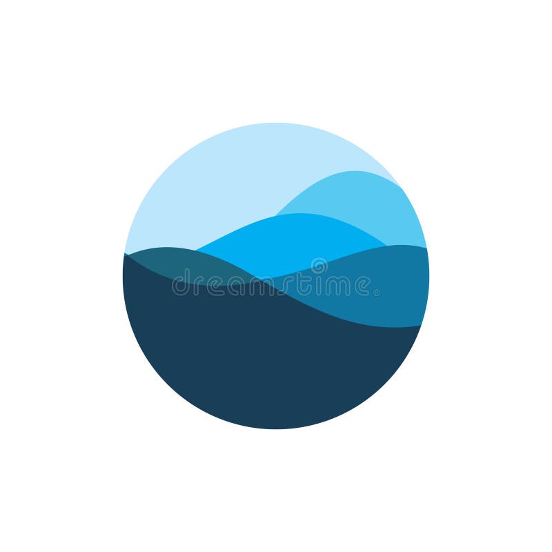 Blue Circle Ocean Wave Logo Design Stock Vector - Illustration of ...