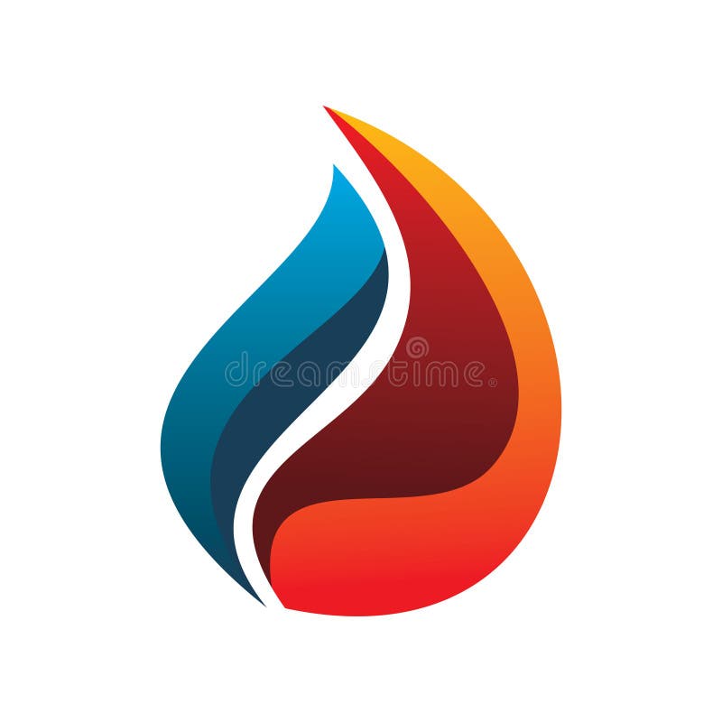 Blue Red Fire Gas Flame Logo Design Stock Vector - Illustration of ...