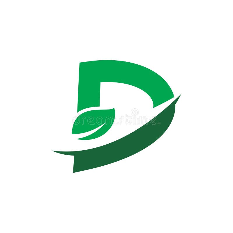 Initial Green D Letter Leaf Logo Design Stock Vector - Illustration of ...