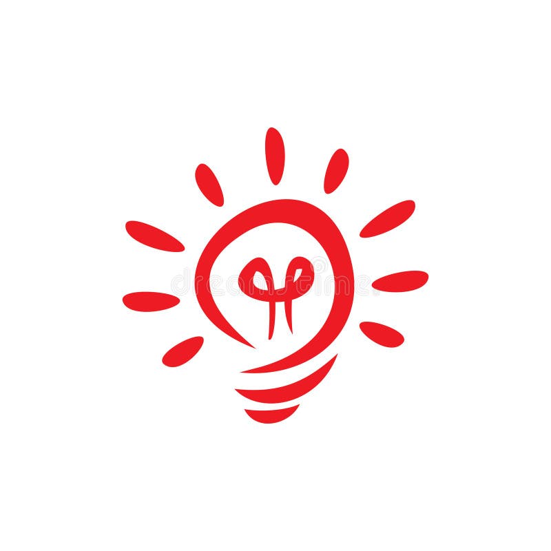 Red Color Creative Light Bulb Idea Logo Design Stock Vector ...