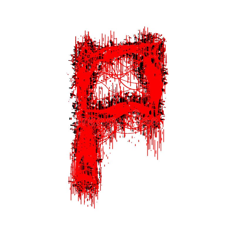 Metal Music Style Font.Bloody Letter on White Background. Stock Vector ...