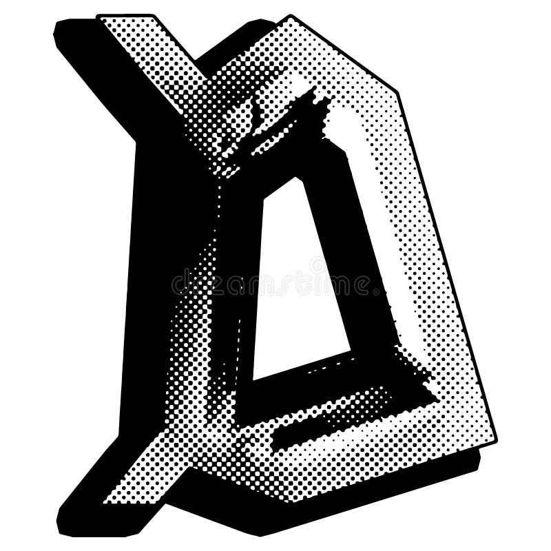 Halftone Style Art Font.Decorative Letter Isolated on White Background ...