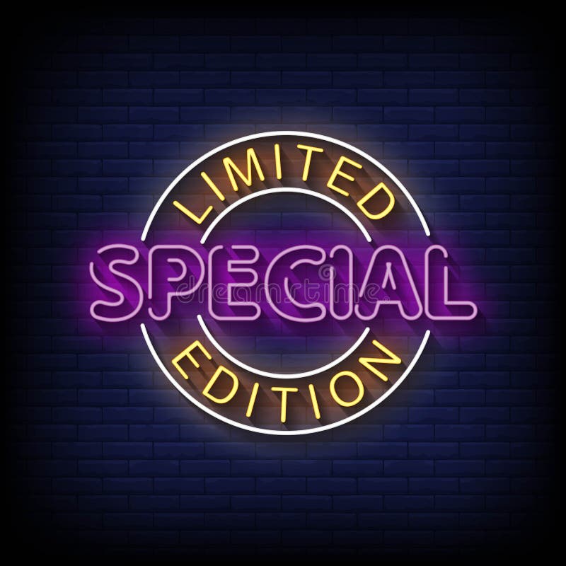 Limited Special Edition Neon Signs Style Text Vector Stock Vector ...