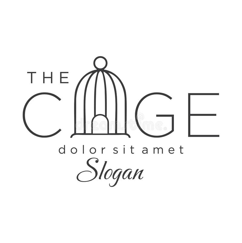 Cage Logo in Modern Line Style Black Outline Pictogram for Web Site ...