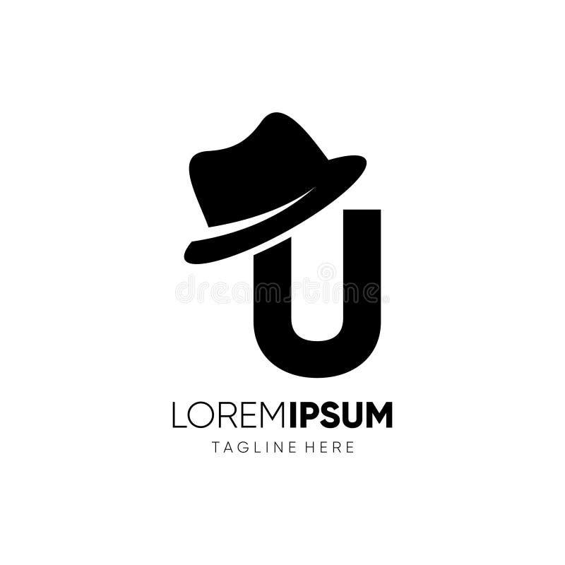 Letter U Gentlemen Hat Logo Design Vector Icon Graphic Stock Vector ...