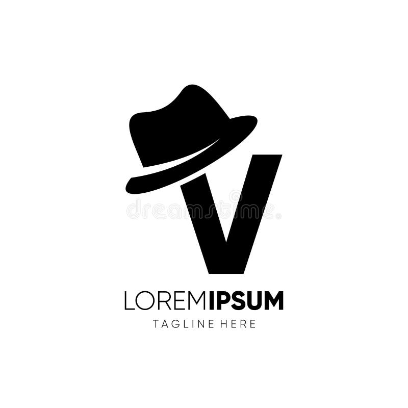 Letter V Gentlemen Hat Logo Design Vector Icon Graphic Stock Vector ...