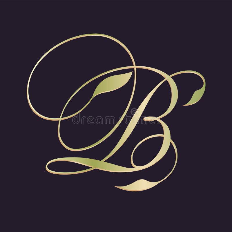 Letter B Logo. Decorative Flower Bud, Leaf Alphabet Initial. Stock ...