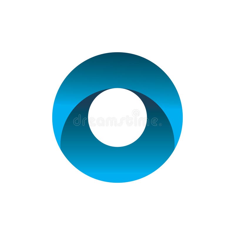 Blue Color Circle O Letter Logo Design Stock Vector - Illustration of ...