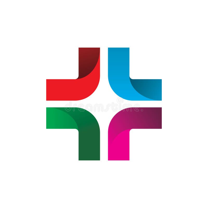 Full Color Add Plus Logo Design Stock Vector - Illustration of idea ...