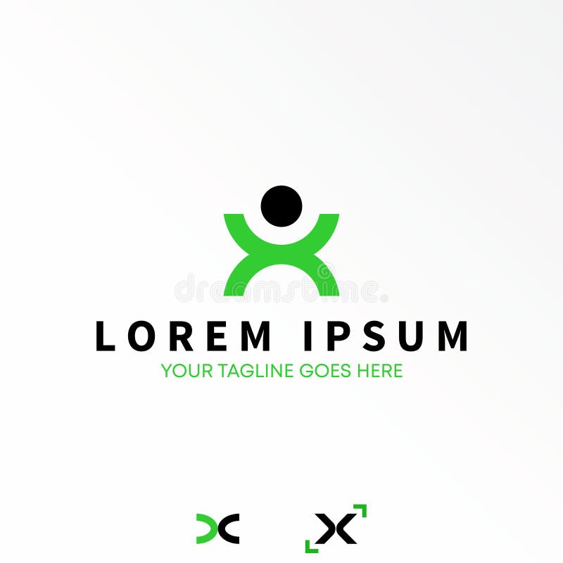 Letter X Free Vector Stock. Body Happy Abstract Design Concept. Stock ...