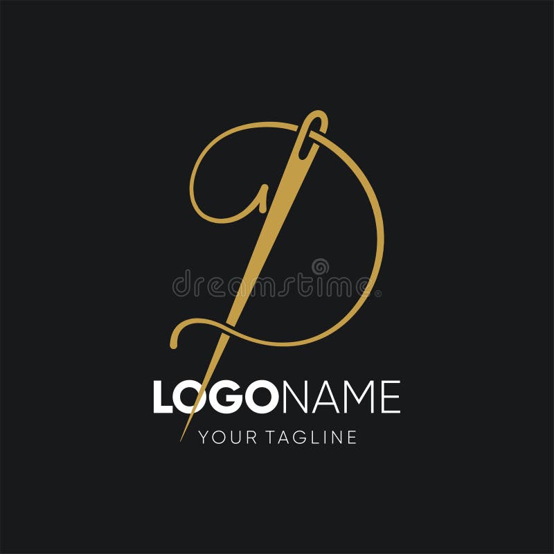Letter D Sewing Needle Logo Design Vector Icon Graphic Stock Vector ...