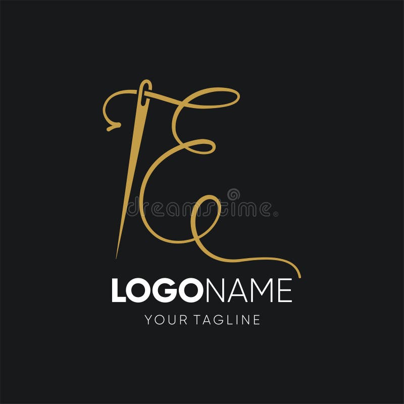 Letter E Sewing Needle Logo Design Vector Icon Graphic Stock Vector ...