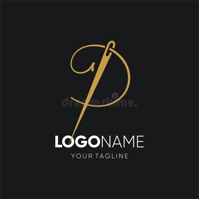 Letter P Sewing Needle Logo Design Vector Icon Graphic Stock Vector ...